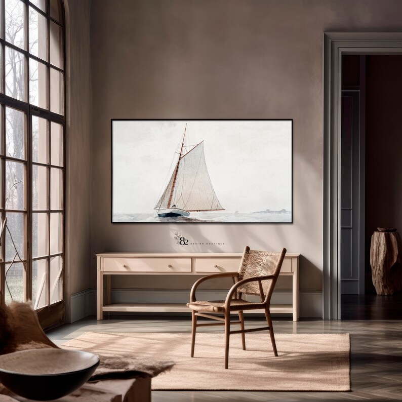 Lake Scene TV Art | Vintage Frame TV Art | Muted Tonal Frame TV Art ...