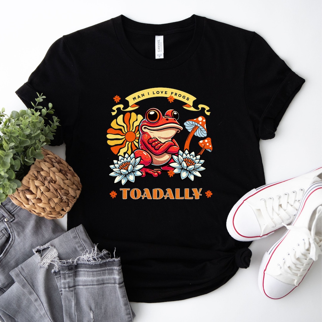 Man I Love Frogs Toadally Shirt Frog Sweater Cottage Core Frog and Toad ...