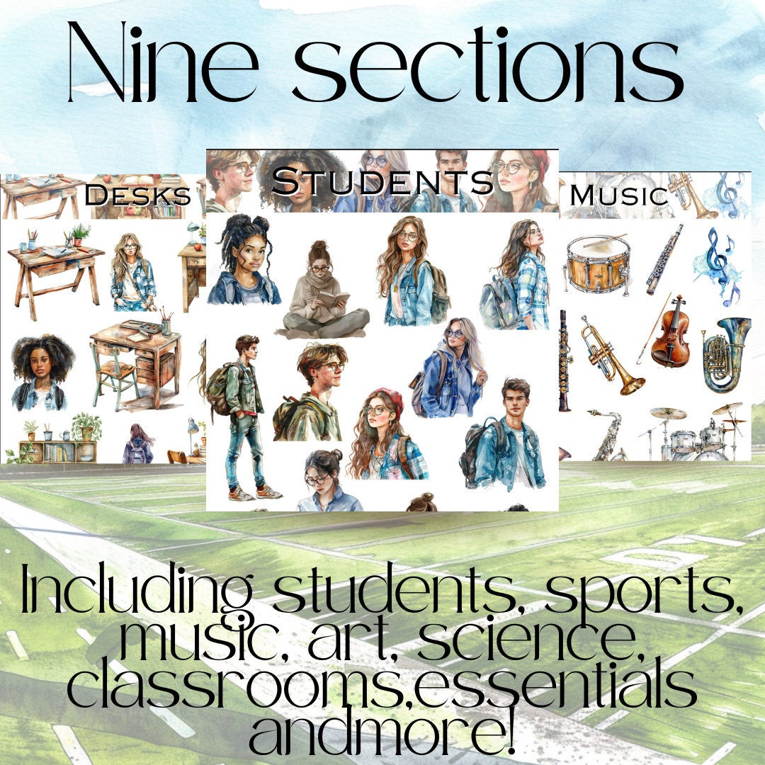 Back to School Digital Sticker Book for Goodnotes, Teacher Planner ...