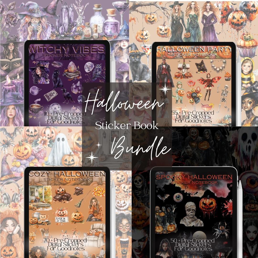 October Halloween Digital Stickers for Goodnotes, October Digital ...