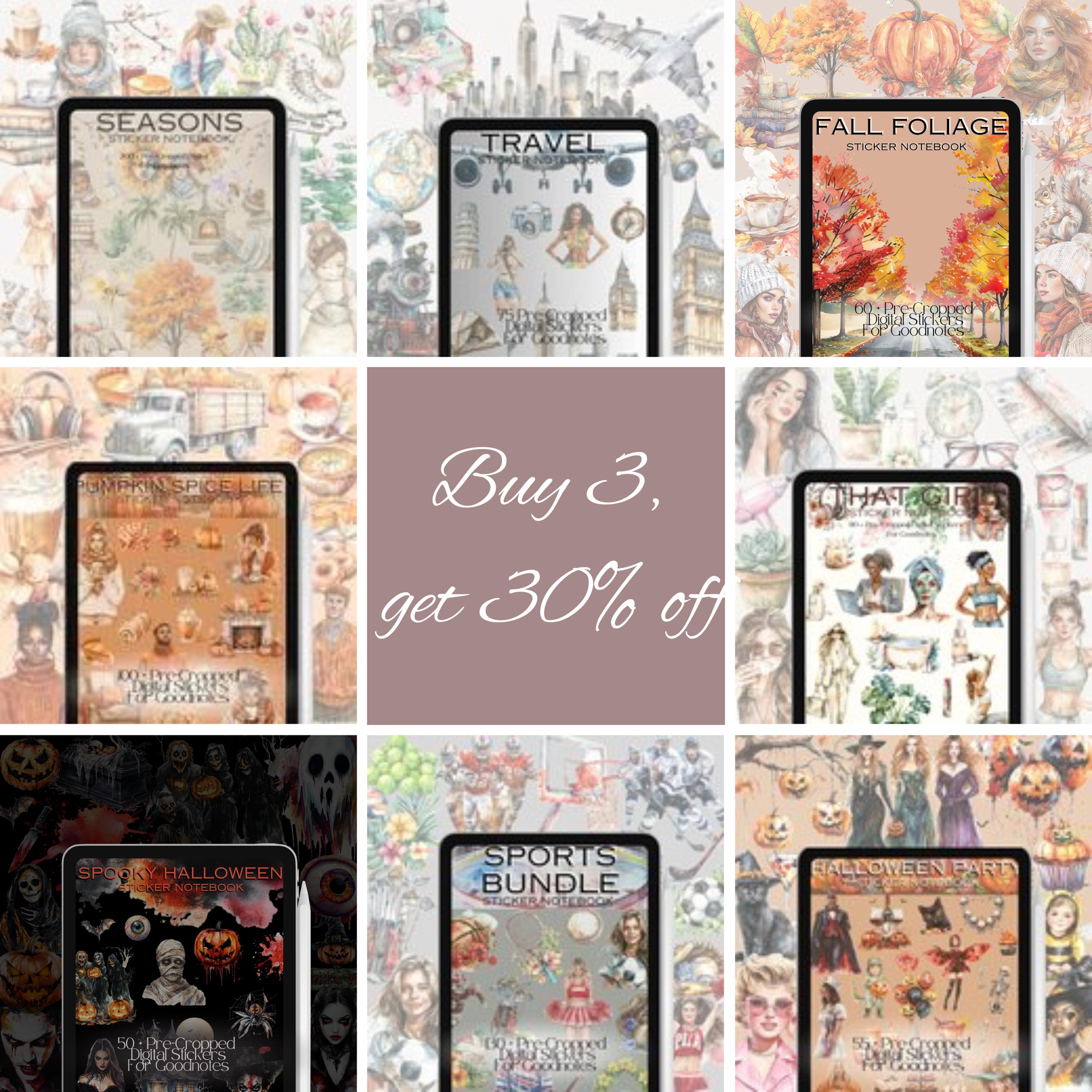 Aquatic Animal Themed Digital Sticker Book for Goodnotes, Tropical Fish ...