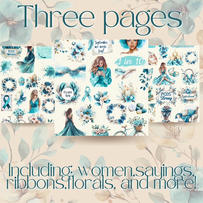 PCOS Awareness Digital Sticker Book for Goodnotes - Etsy