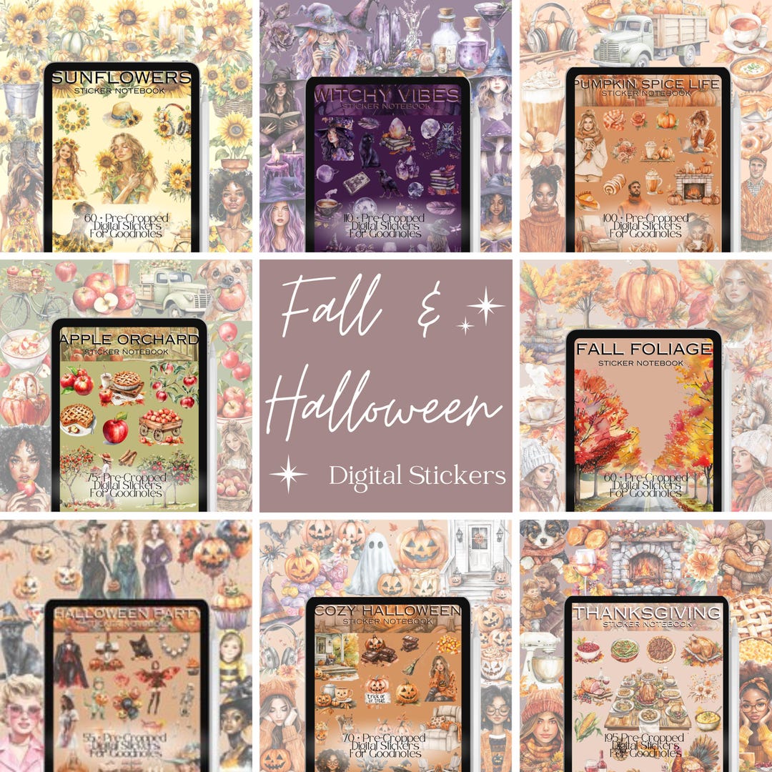 Fall & Halloween Digital Sticker Bundle for Goodnotes (digital Download ...