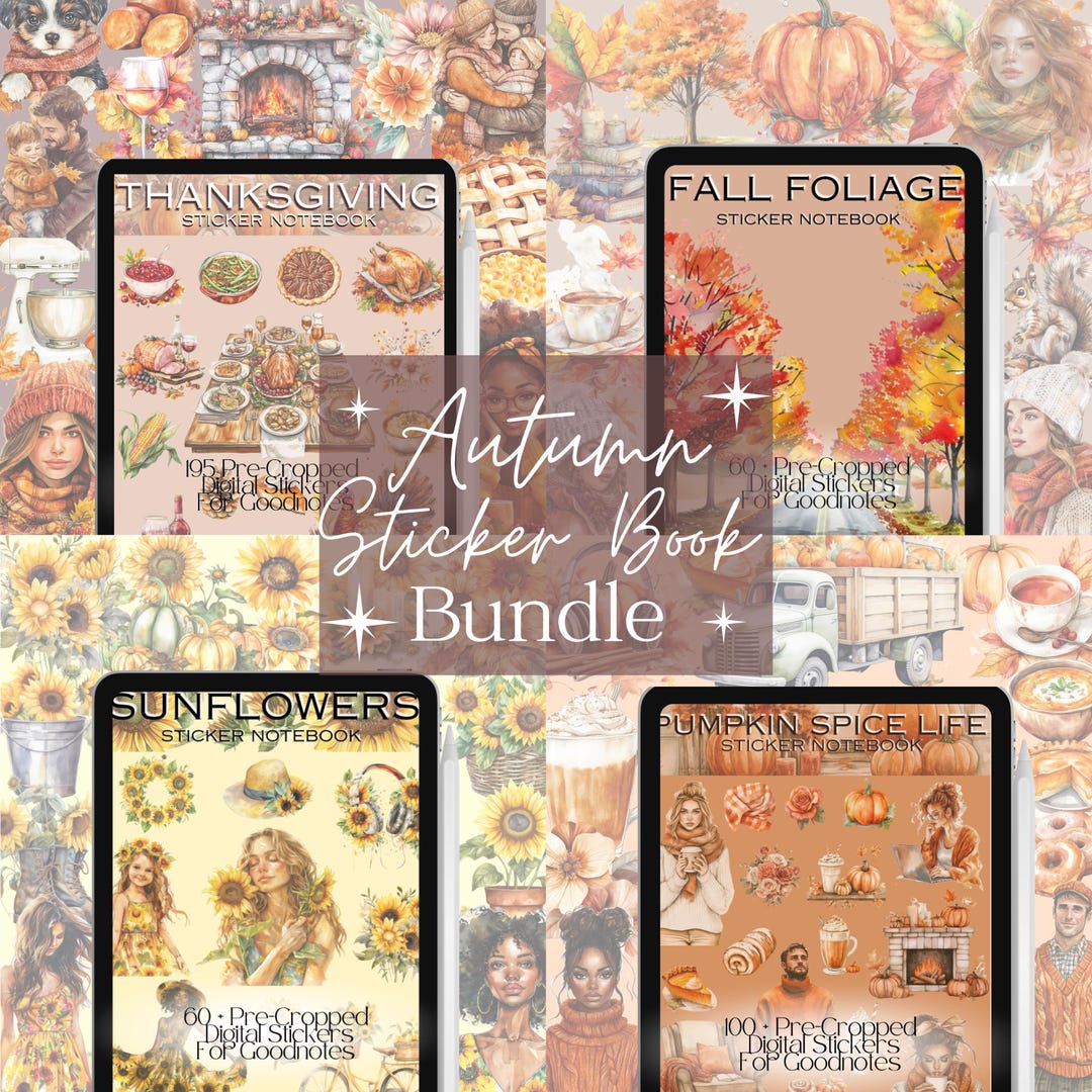 Fall Digital Sticker Bundle for Goodnotes, Ultimate Autumn Digital ...