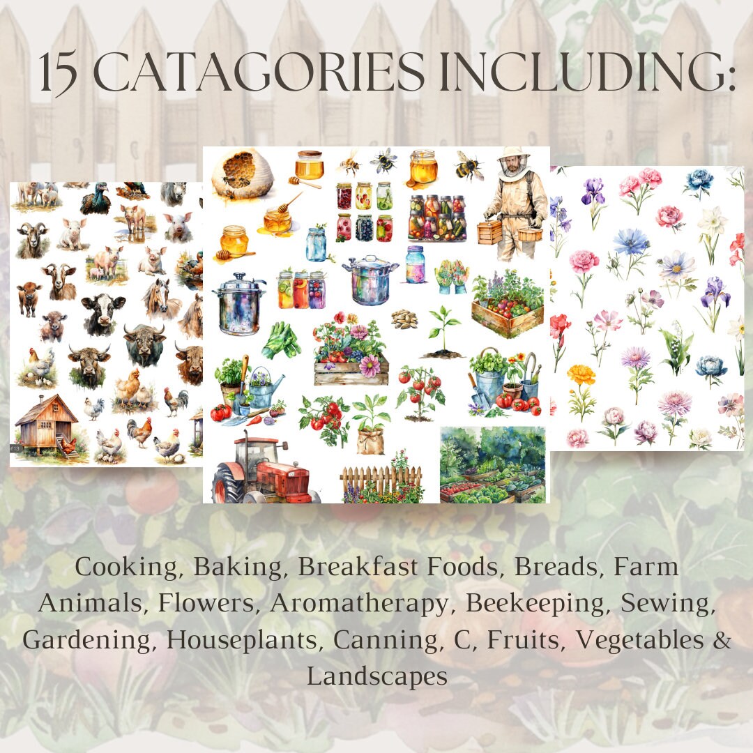 Homestead Digital Planner Stickers, Farm Animals Goodnotes Sticker Book ...