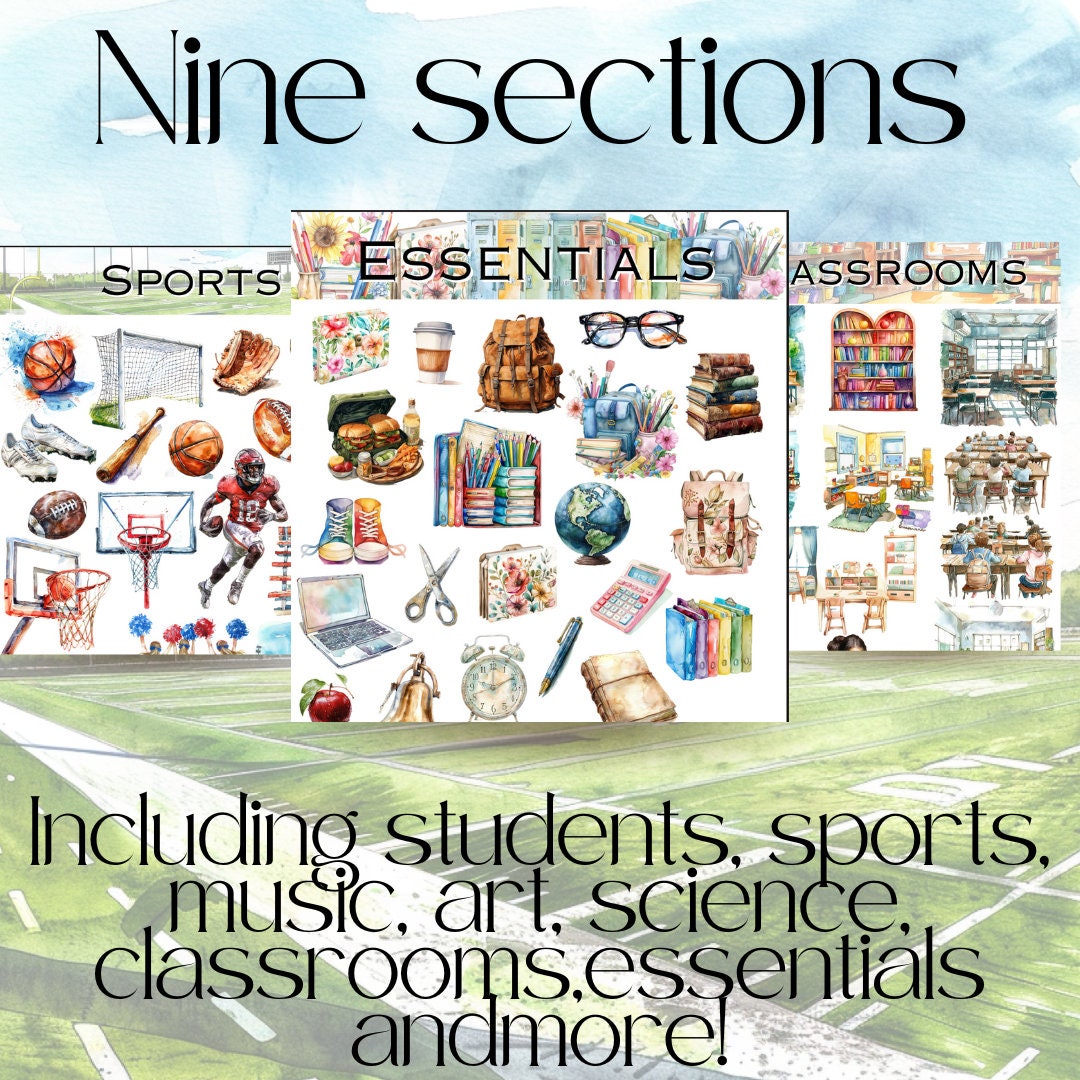 Back to School Digital Sticker Book for Goodnotes, Teacher Planner ...