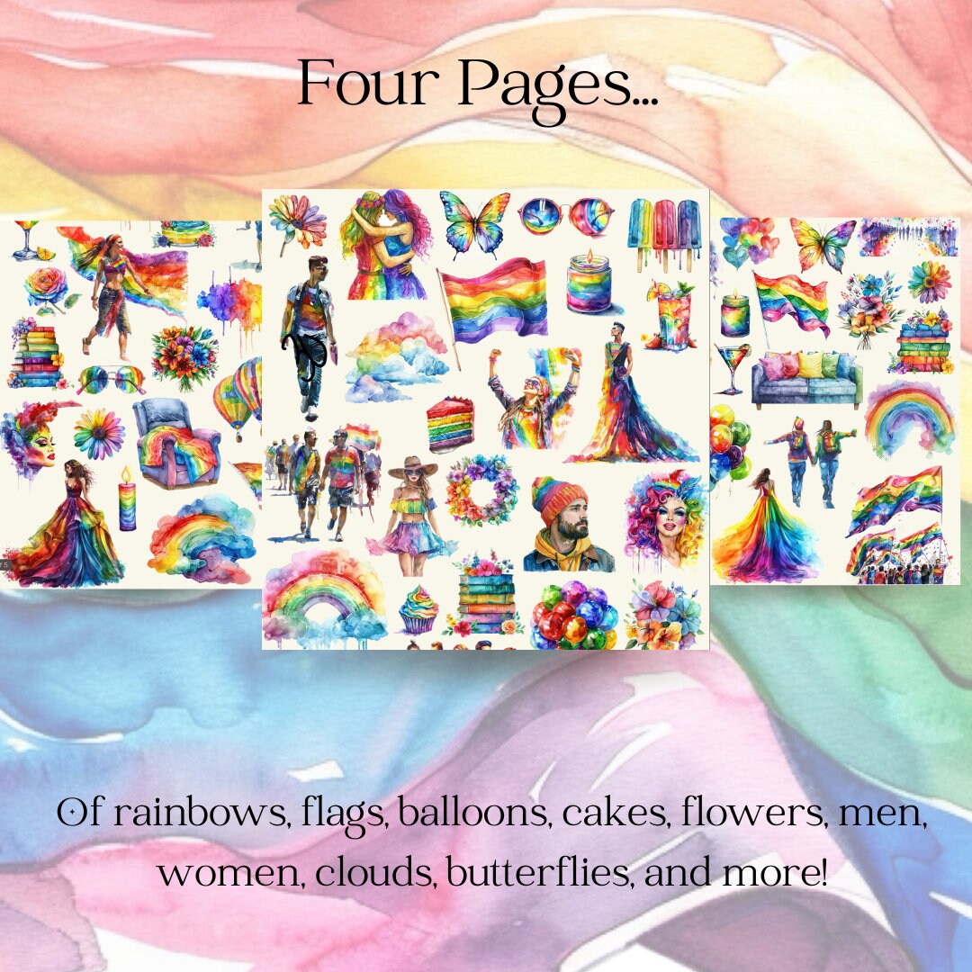 Pride Month Digital Stickers, LGBT Stickers, Pride Digital Stickers for ...