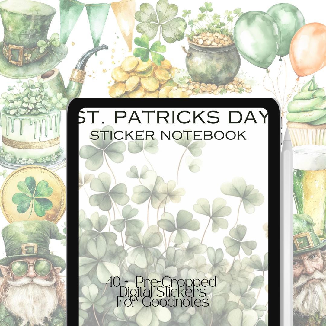 St. Patrick's Day Goodnotes Stickers, Irish Planner Stickers (digital ...