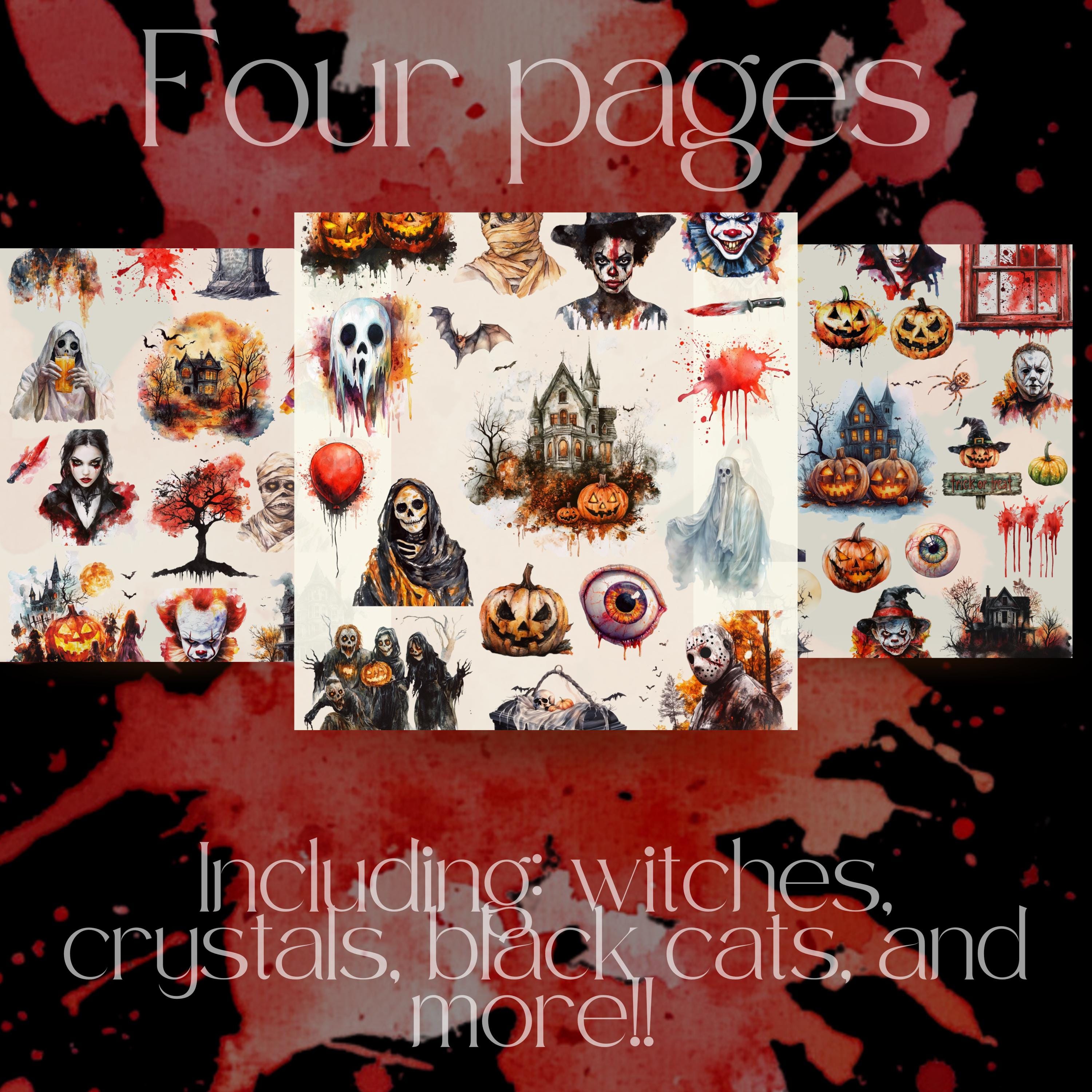 Spooky Halloween Digital Planner Stickers, Scary Halloween Digital ...