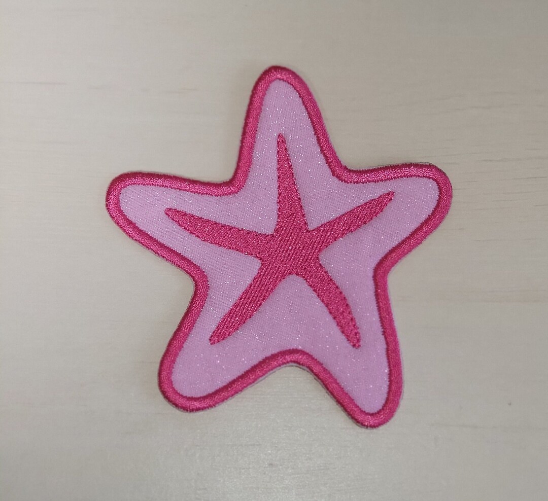 Pink Glitter Starfish Iron on Embroidered Applique Patch - Etsy