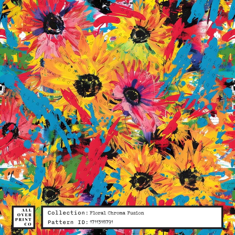 Contemporary Gerbera Daisy Seamless Pattern Digital Paper Pack Bundle ...