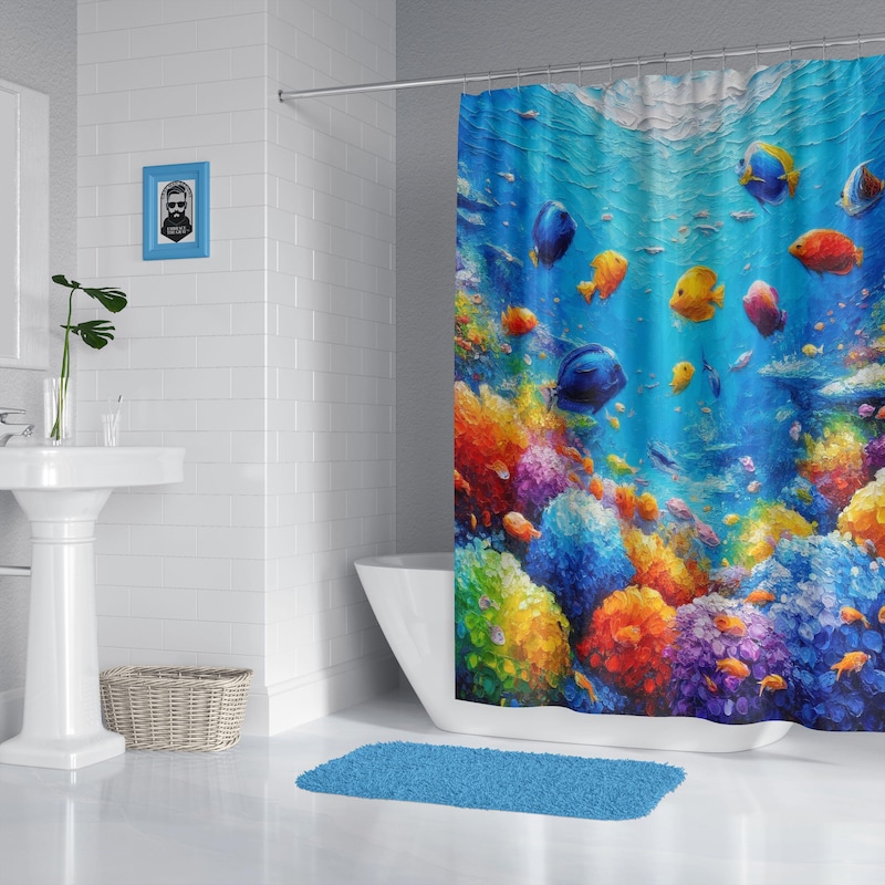 Fish Shower Curtain - Etsy