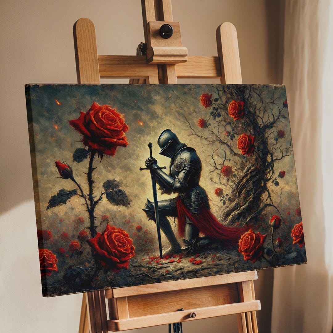 Knight Wall Art, Medieval Gifts, Goth Gift, Castle Artwork, Medieval ...