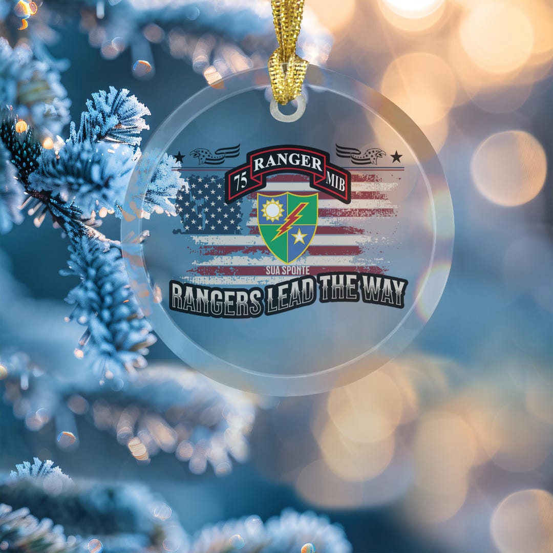 75th Ranger Regiment MIB Glass Ornament, Military Gifts, Ranger ...