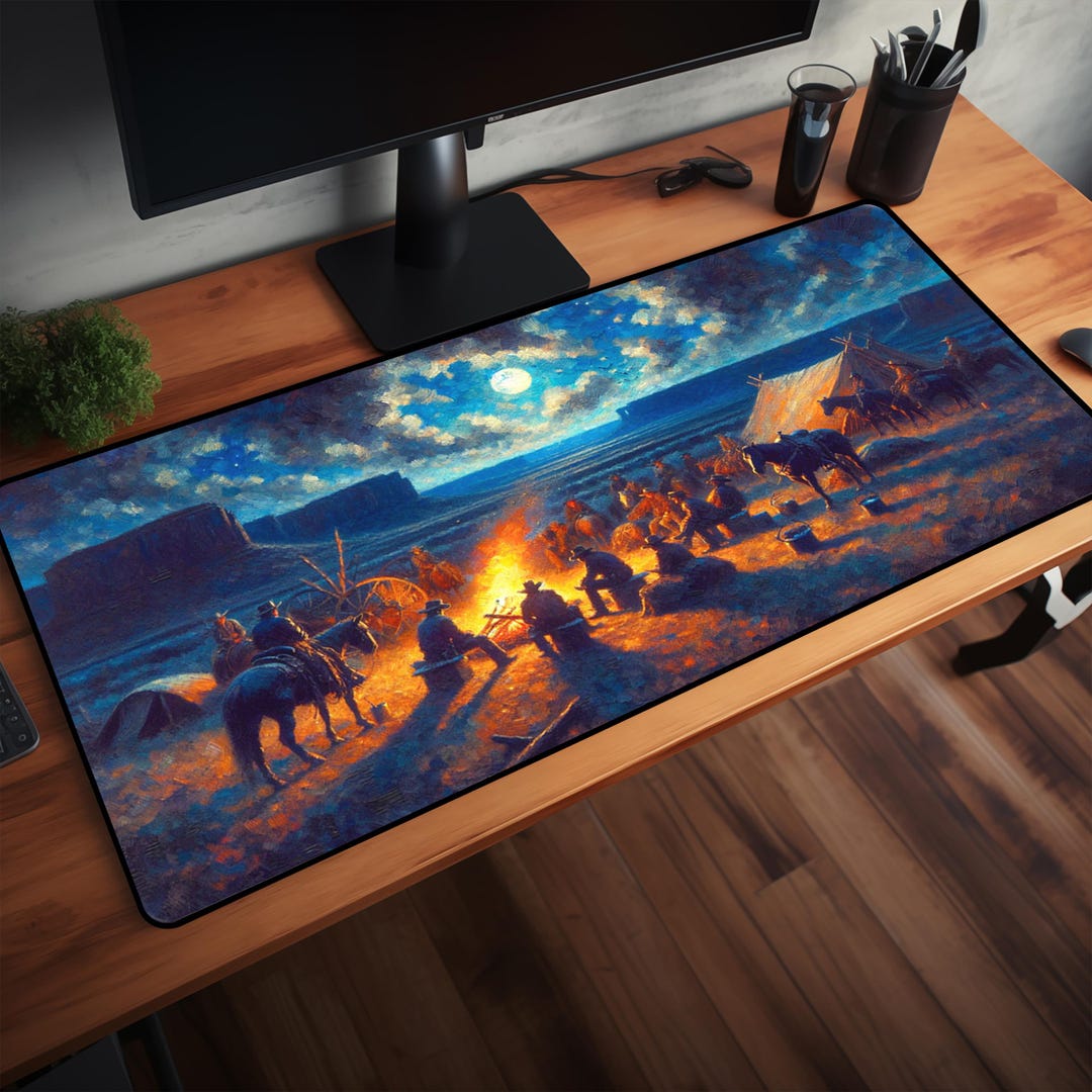 Cowboy Campfire Desk Mat, Wild West Mouse Pad, Cowboy Gifts - Etsy