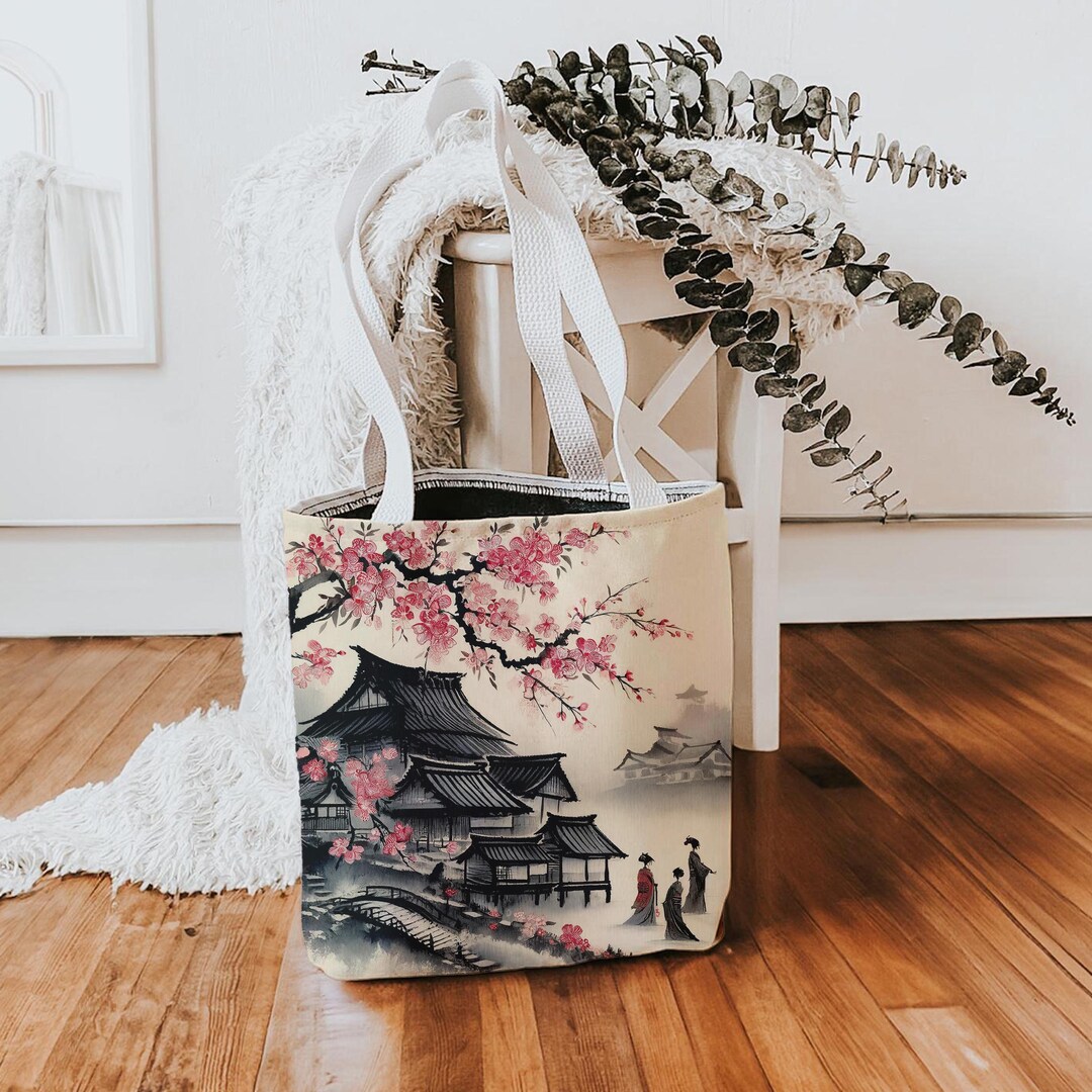 Japanese Cherry Blossom Tote Bag, Zen Gifts, - Etsy