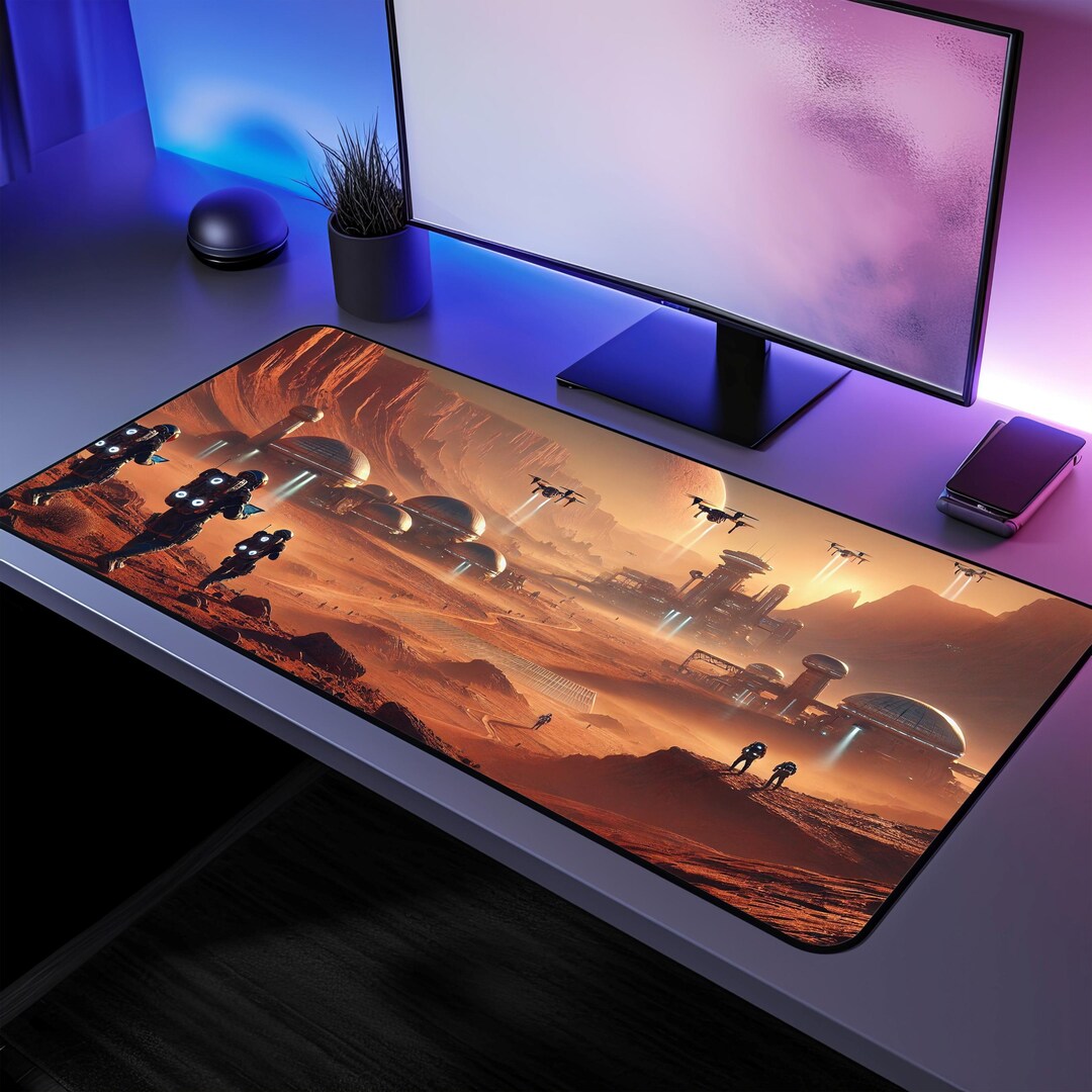The Red Planet Desk Mat, Space Decor, Gamers Gift, Desk Organizer, Mars ...