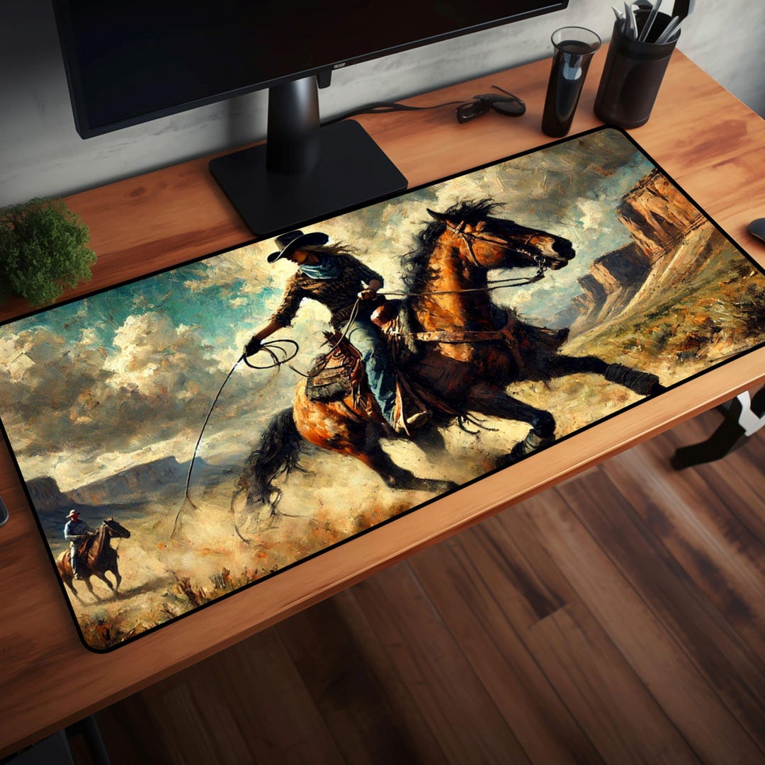 Cowgirl Desk Mat, Western Home Office Decor - Etsy