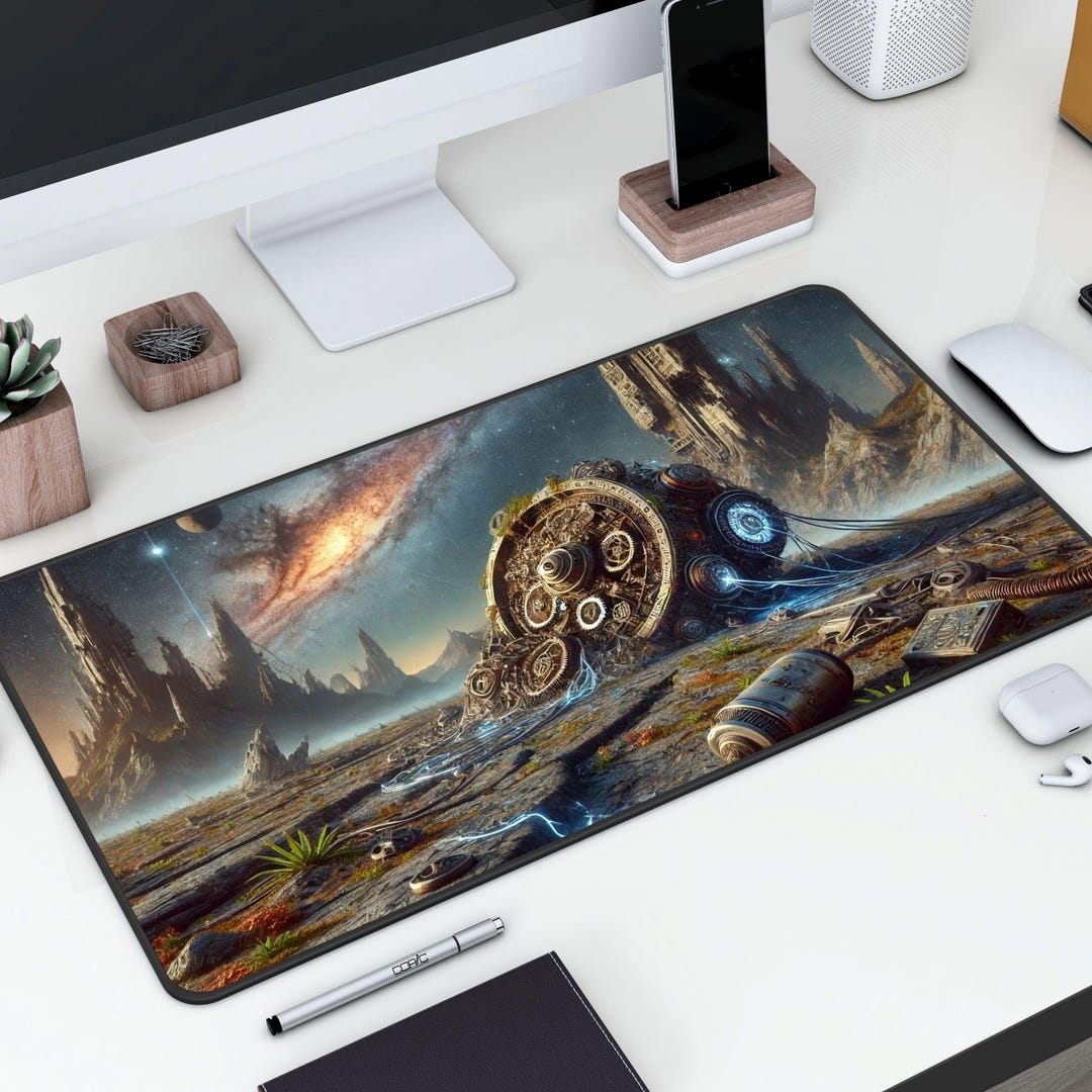 Broken Time Machine Desk Mat, Gamers Gifts, Sci-fi Decor, Desk ...