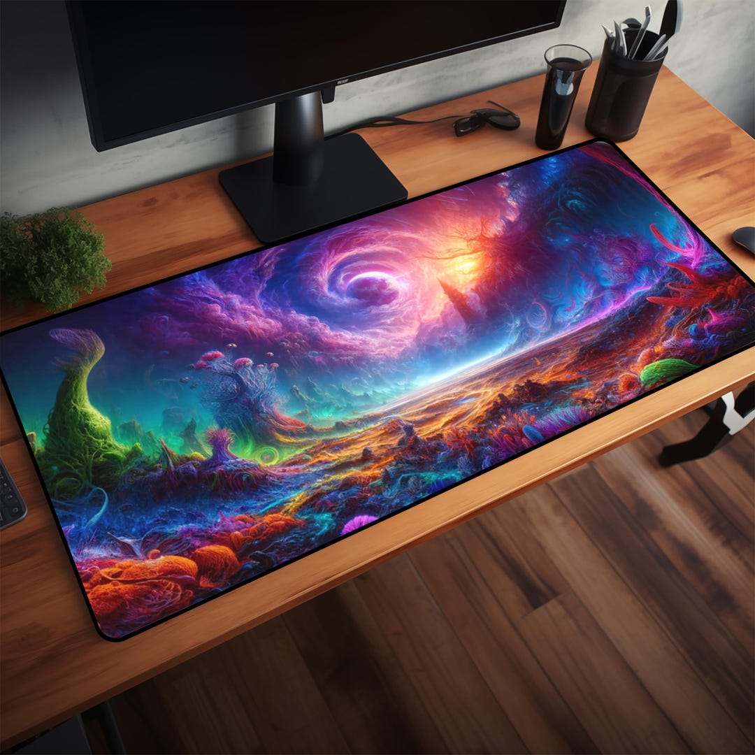 Alien Planet Desk Mat, Gamers Gift, Cosmic Mouse Pad - Etsy