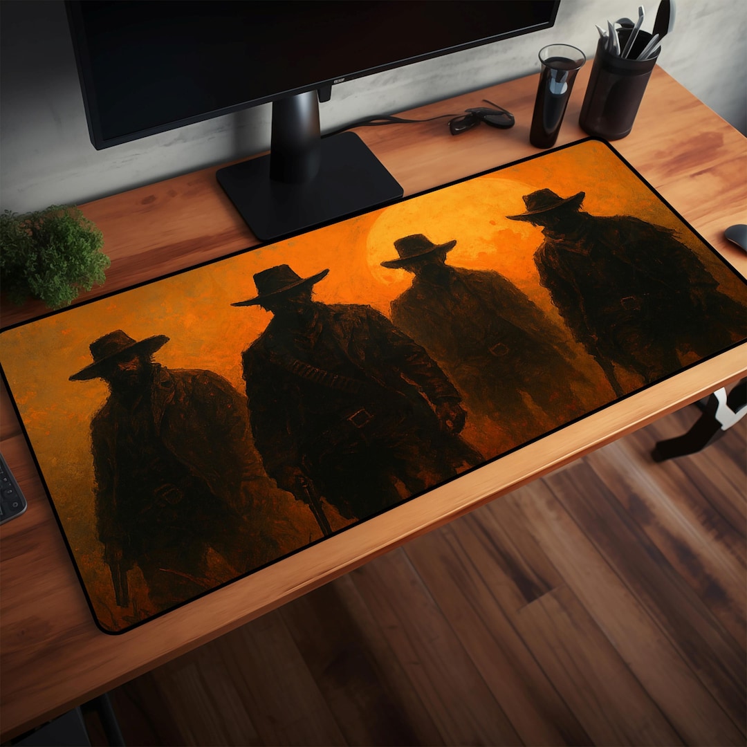 The Gunfighters Desk Mat, Cowboy Art, Large Mouse Pad, Western Decor ...