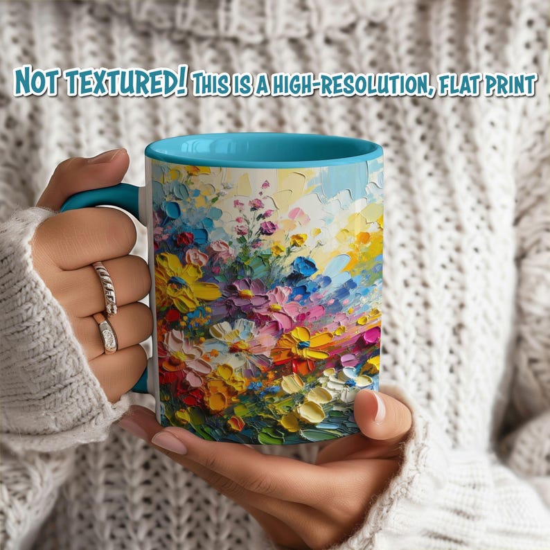 Abstract Floral Coffee Mug, Cottagecore Decor, Colorful Ceramic Mugs - Etsy