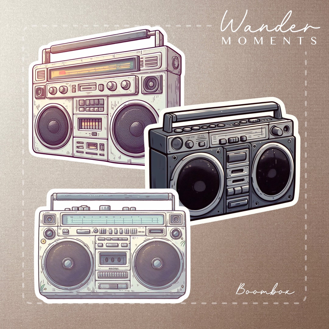 BOOMBOX | Retro Style Vinyl Stickers Waterproof Dishwasher Safe - Etsy
