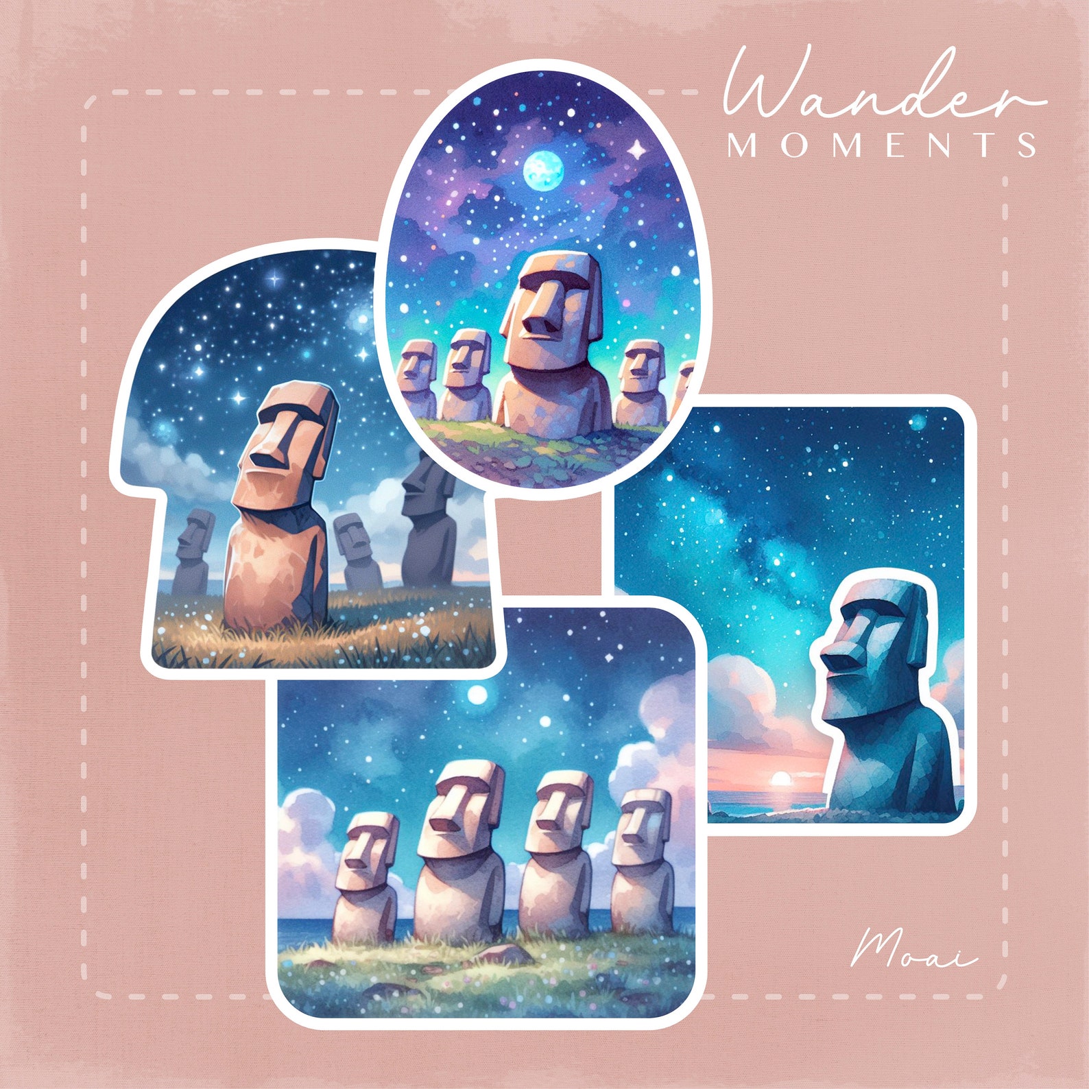 MOAI | Easter Island Statues Landmark Skyline Cityscape Souvenirs ...