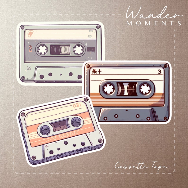 CASSETTE TAPE | Retro Style Vinyl Stickers Waterproof Dishwasher Safe ...