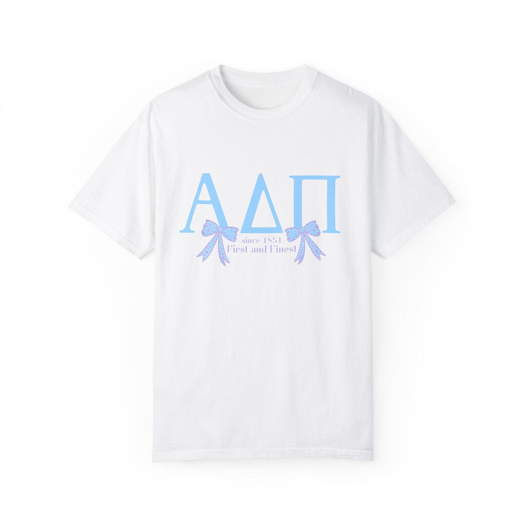 Alpha Delta Pi Letters Comfort Colors Tee - Etsy