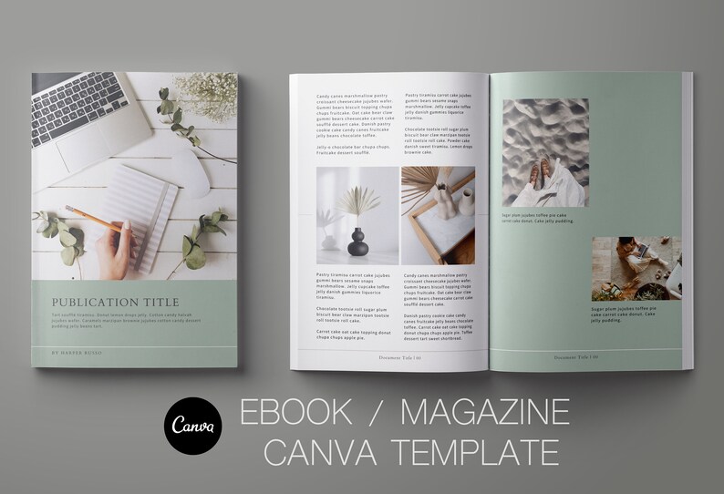 Canva Ebook / Magazine | Sage, Template With Content, Chapter Covers ...