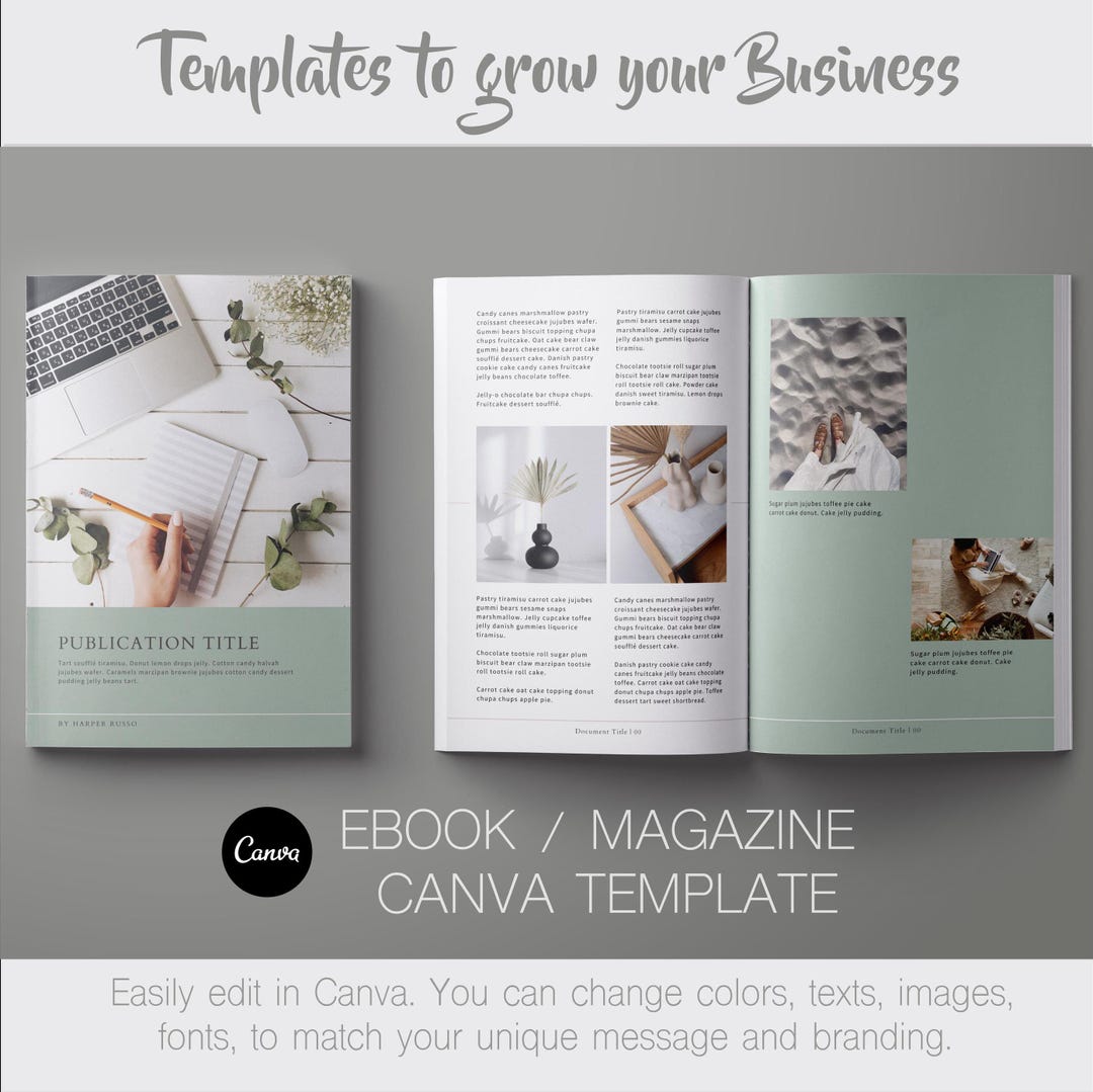 Canva Ebook / Magazine | Sage, Template With Content, Chapter Covers ...