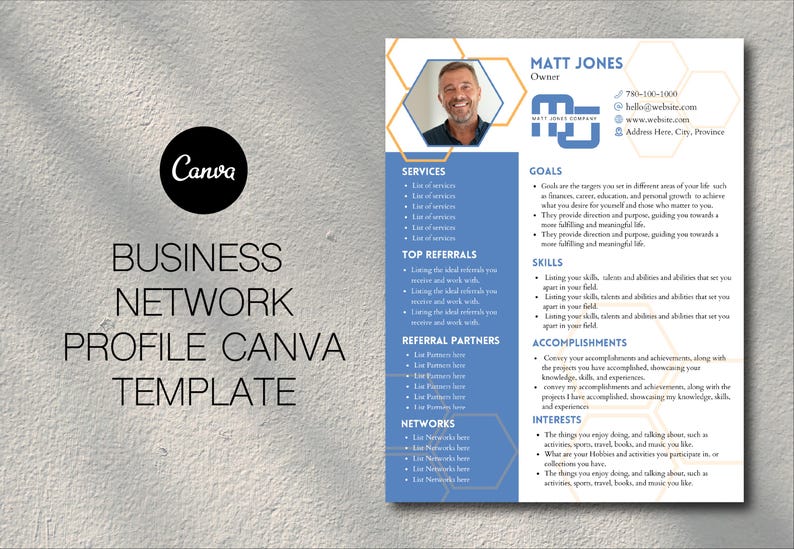 Business Networking Canva Template 1 Page | Building: Services ...