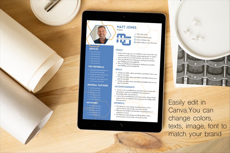 Business Networking Canva Template 1 Page | Building: Services ...