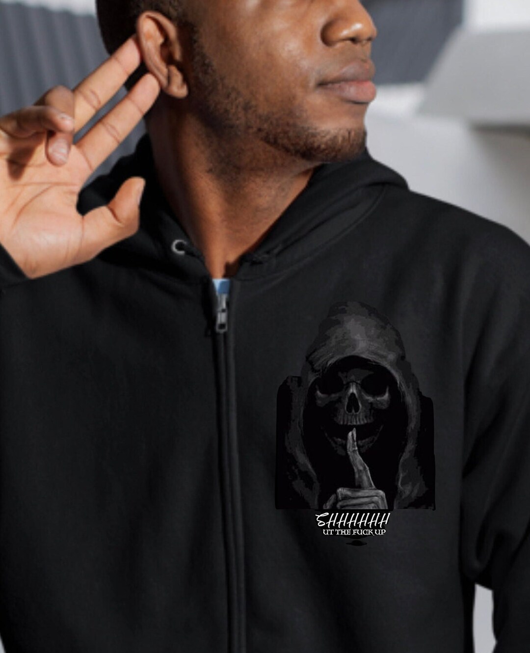 Shhh the F up Zip up Hoodie, Funny Lifting Sweatshirt, Gym Rat Shirt ...