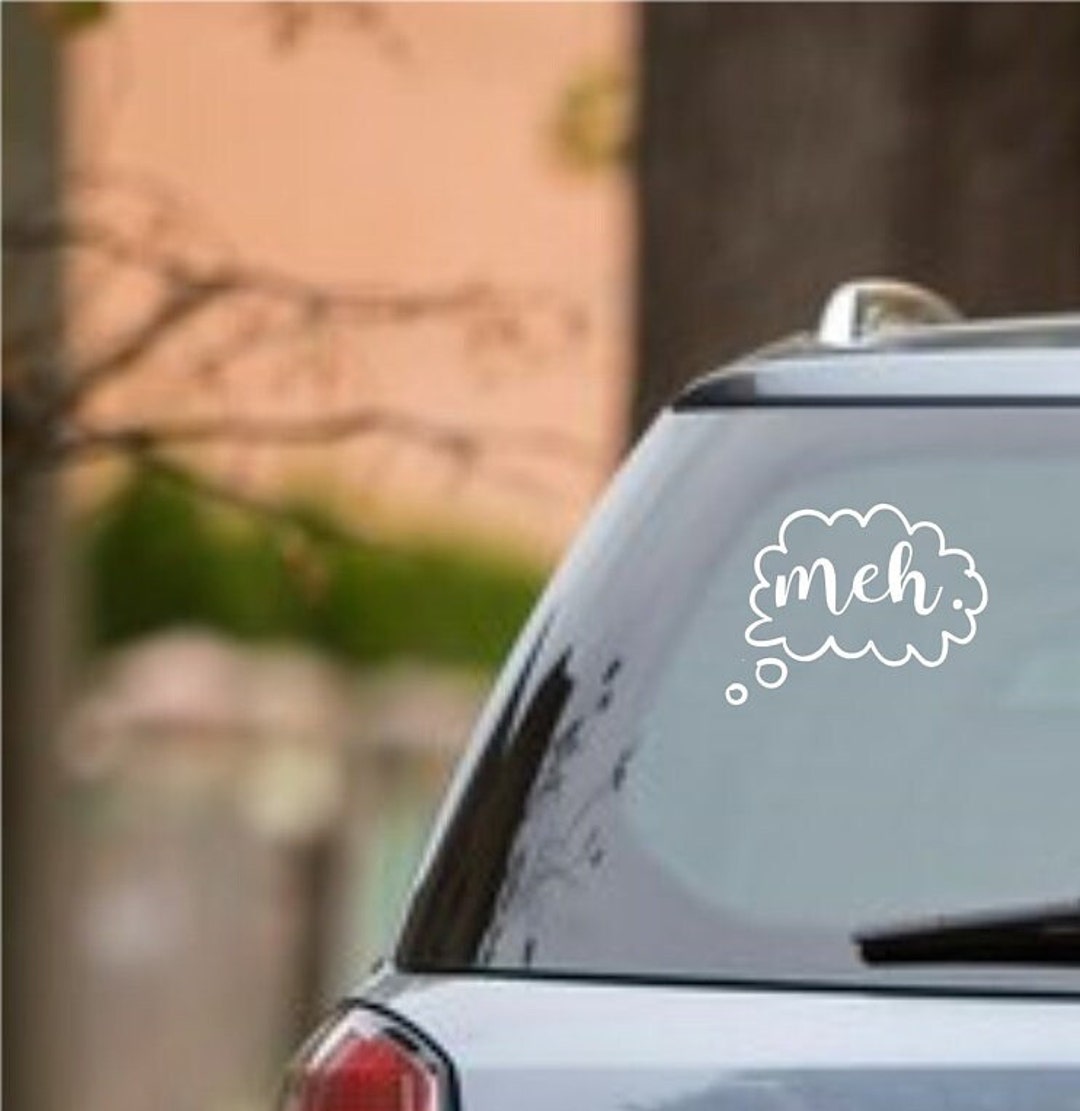 Meh Word Art Sticker Meh Vinyl Decal Minimalist Decal Sticker - Etsy