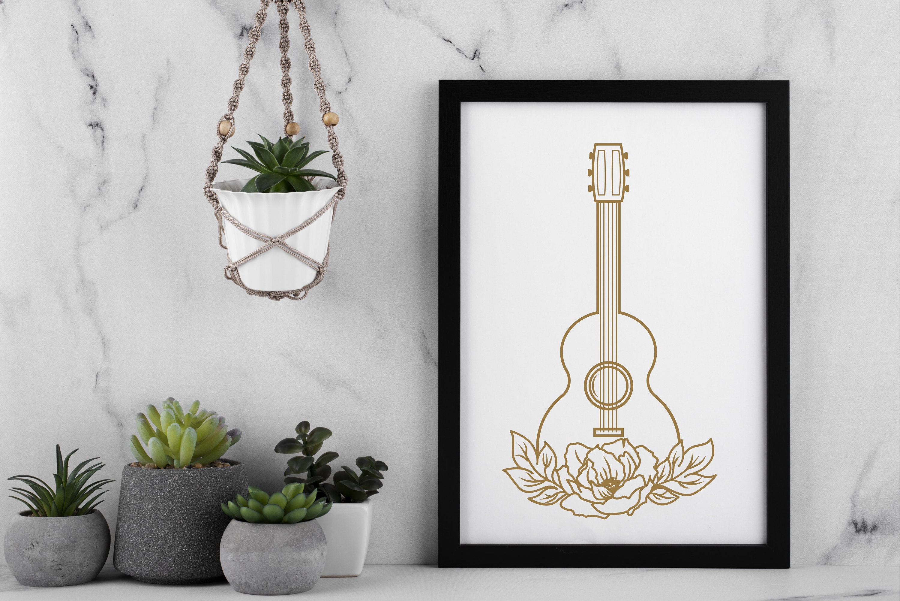 Guitar Wall Decor Decal Sticker Gift for Guitar Player Guitar Lover ...