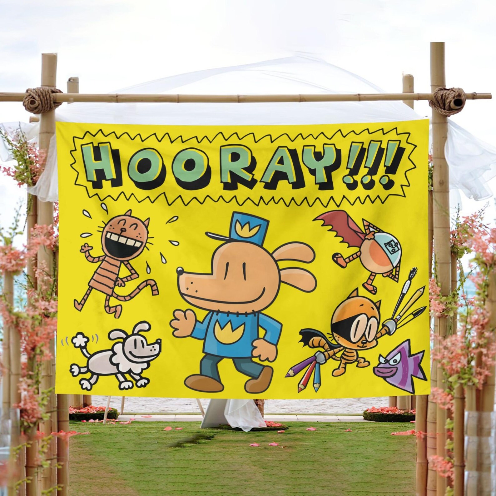 Dog Man Party Banner Gift, Decoration Banner for Kids Birthday Party ...