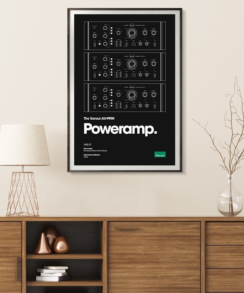 Sansui AU-9900 70's Era Vintage Audio Poster, Vintage 70s Poster ...