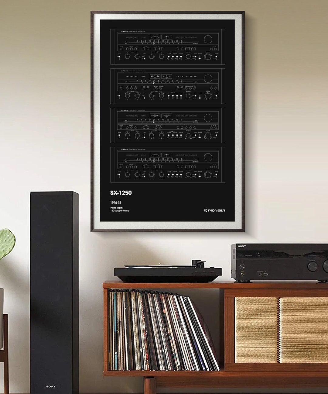 Pioneer SX-1250 70's Era Vintage Audio Poster, Vintage 70s Poster ...