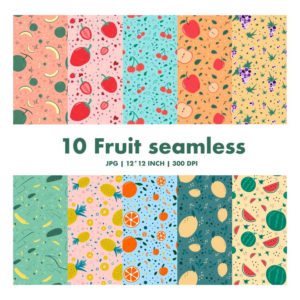 Fruit Seamless Pattern, Seamless Pattern, Transparent Background ...