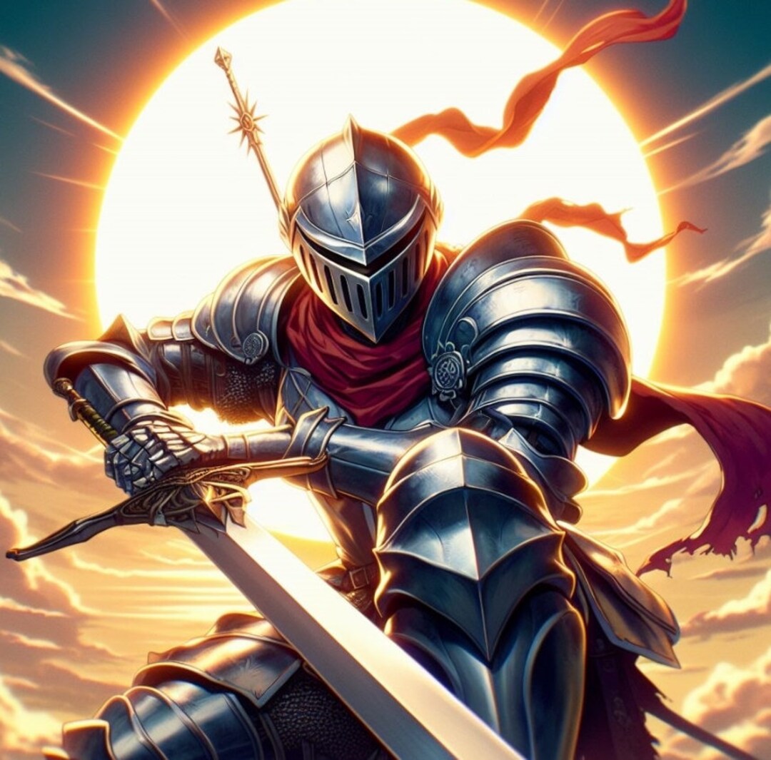 AI Created Knight Fan Art Anime Style Wallpaper Decor Images - Etsy