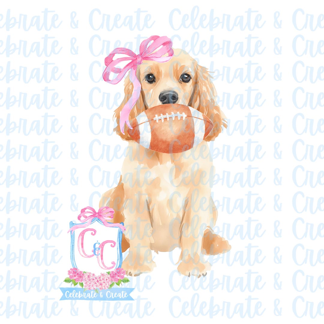 Cocker Spaniel Cockapoo Watercolor Football Dog PNG Clipart Stationery ...