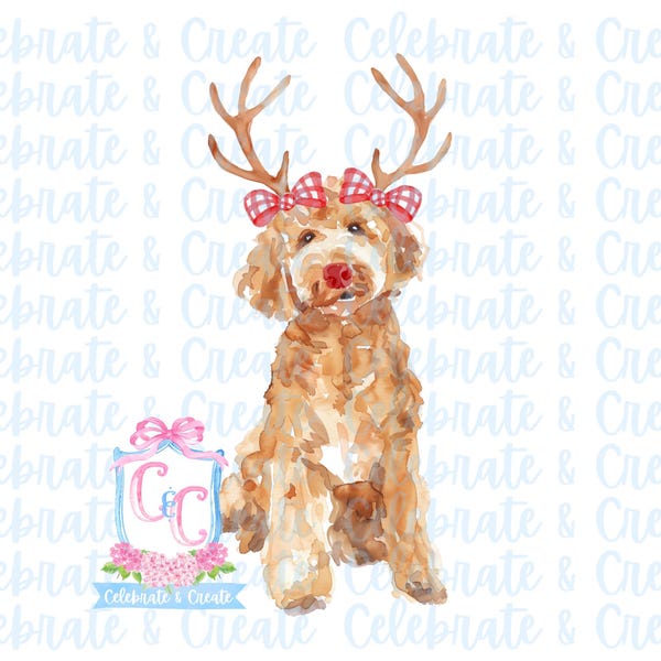 Christmas Golden Doodle Png - Etsy
