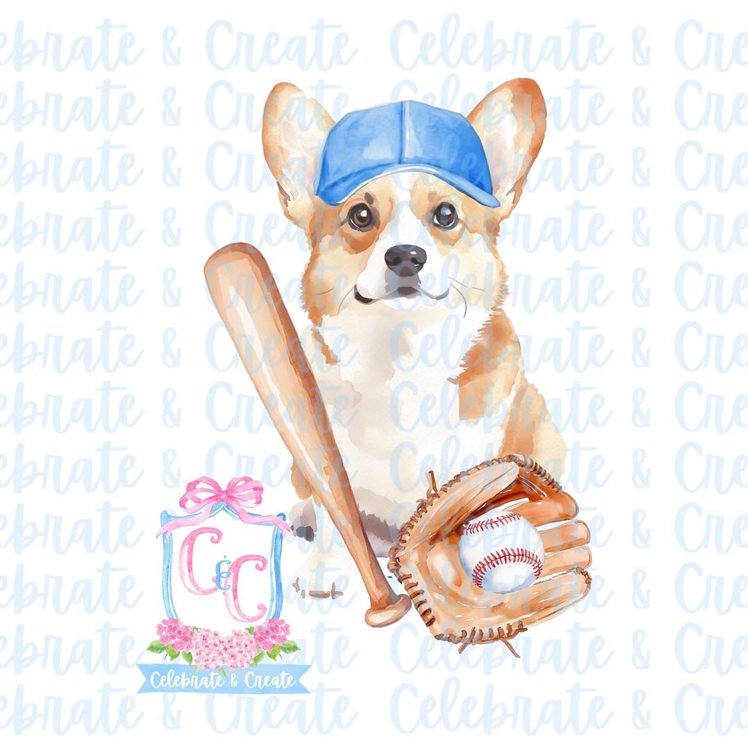 Corgi Watercolor PNG Clipart Clip Art Baseball Dog Dogs Puppy Sports ...
