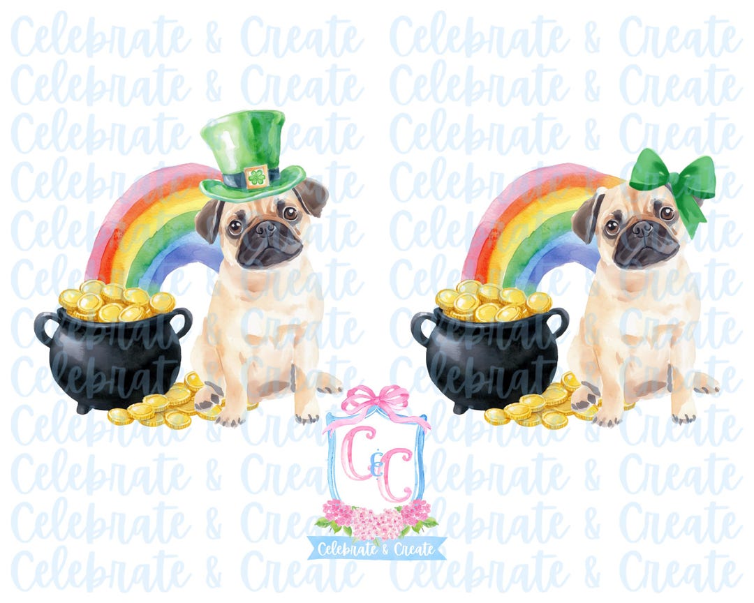 Pug Watercolor Dog Puppy PNG Clip Art Clipart Grandmillennial Preppy ...