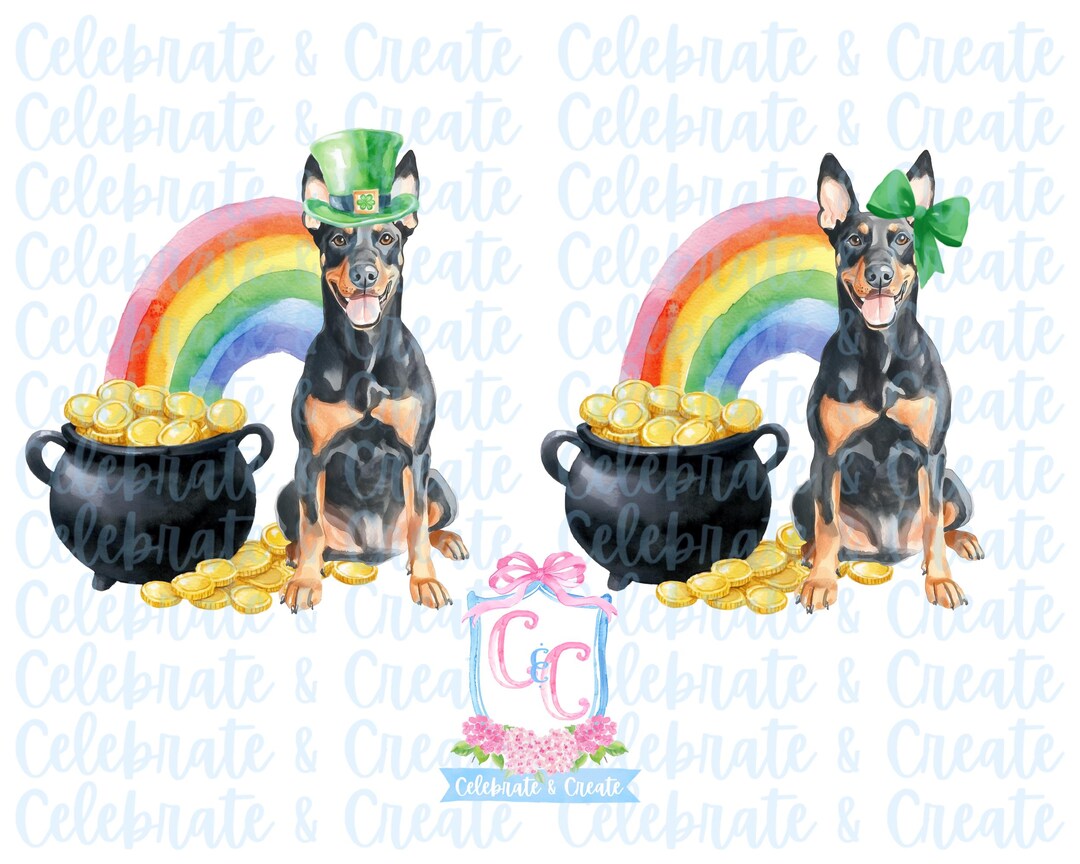 Doberman Watercolor Dog Puppy PNG Clip Art Clipart Grandmillennial ...