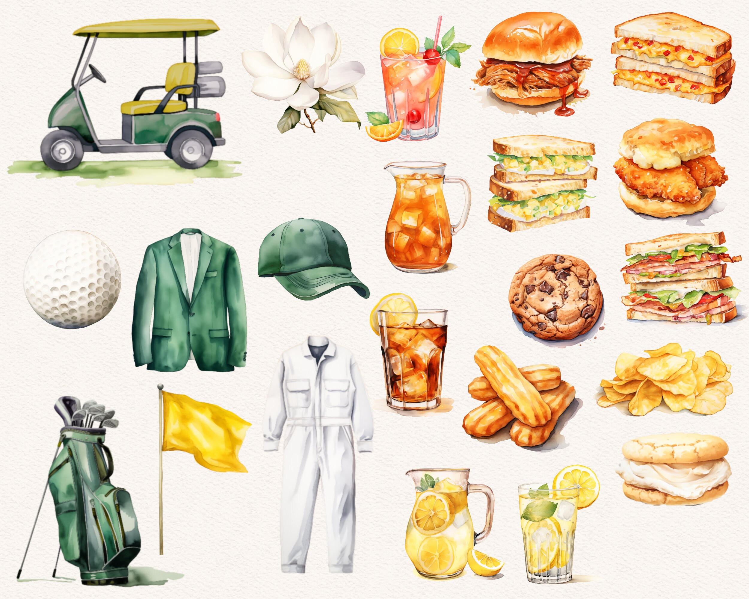 Watercolor Golf Tournament PNG Clip Art Clipart Party Invitation ...