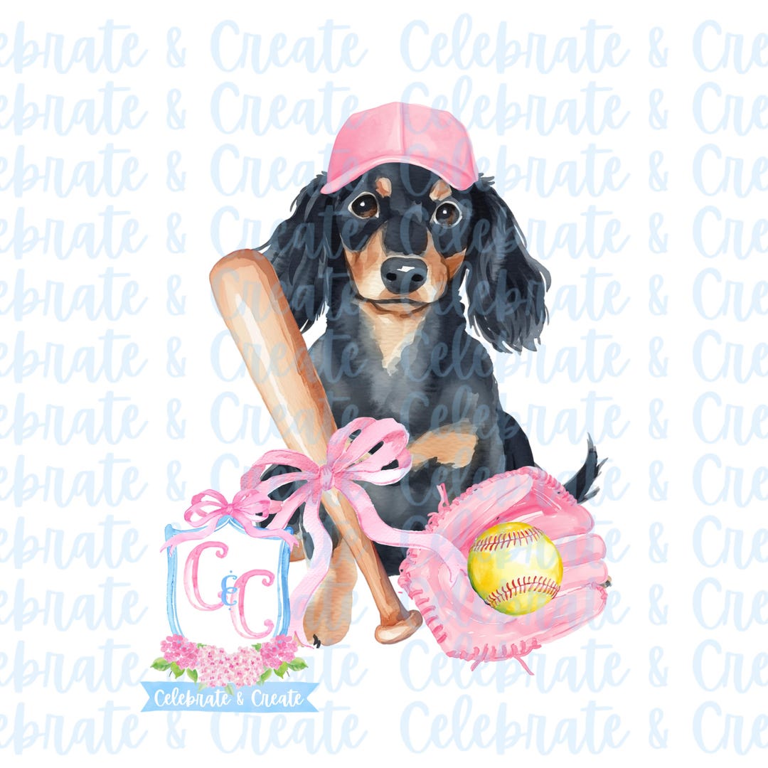 Dachshund Watercolor PNG Clipart Clip Art Pink Softball Soft Ball Dog ...