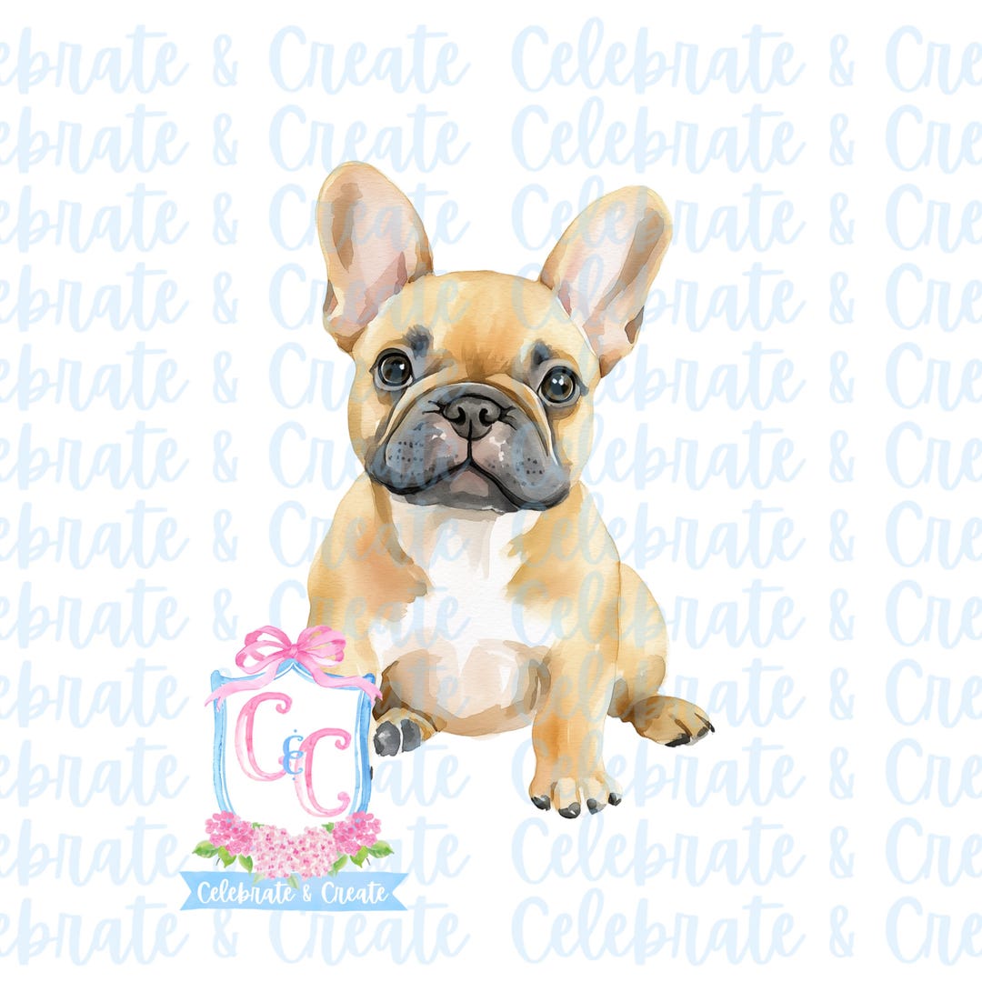 Watercolor Dog Puppy French Bulldog Frenchie Bull - Etsy